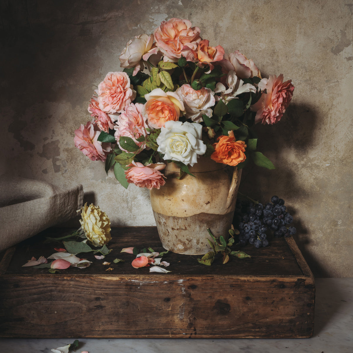 Provencal Roses with Grapes Print – Jamie Beck