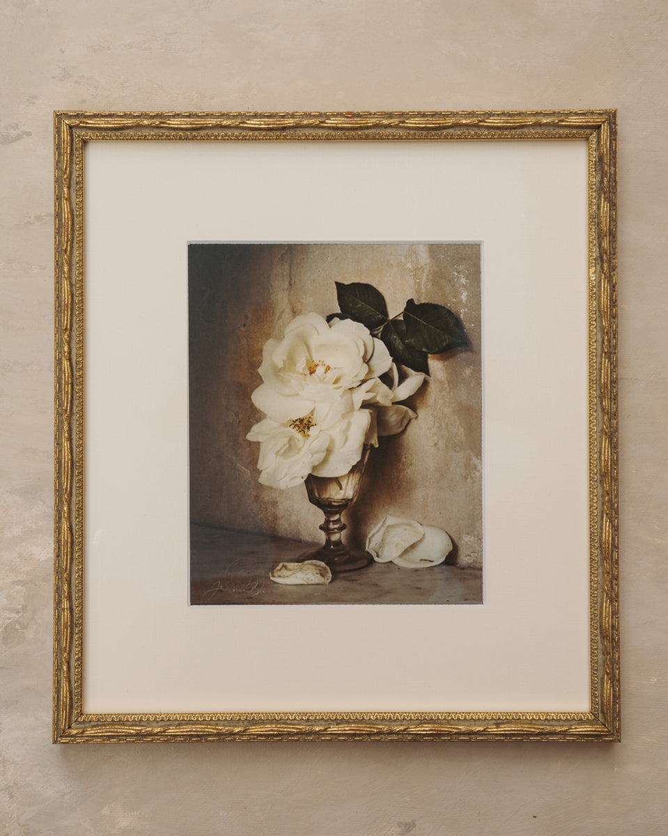 Framed Masterwork - Rose Month - White Roses in Glass – Jamie Beck
