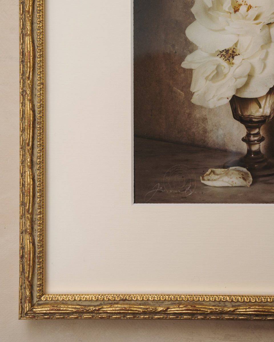 Framed Masterwork - Rose Month - White Roses in Glass – Jamie Beck